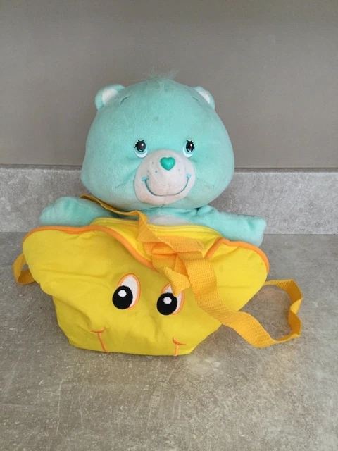 VINTAGE CARE BEAR Wish Bear Star Plush Backpack Toy Reversible 2003 ...