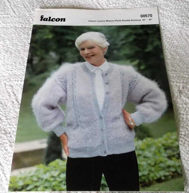 ORIGINAL VINTAGE FALCON KNITTING PATTERN No.00570 LADY'S CABLE TRIMMED ...