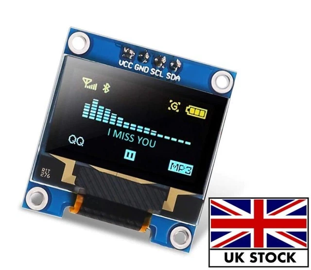 0.96 I2C IIC Serial 128X64 Blue OLED LCD LED Display Module for Arduino ...