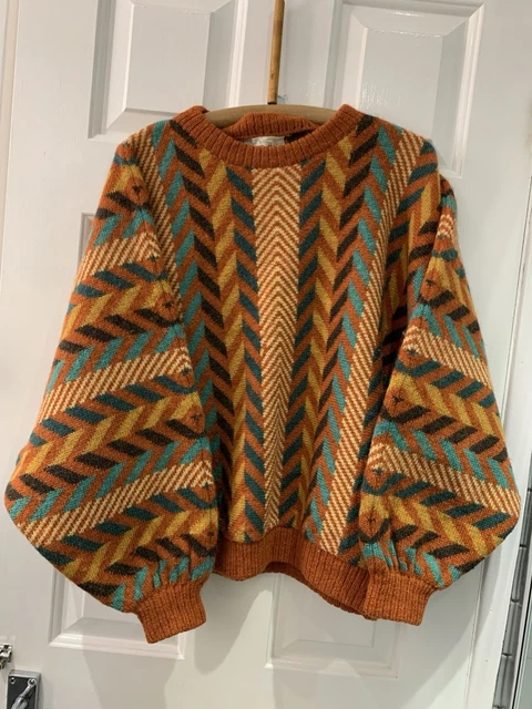 RARE VINTAGE BRITISH 80s Designer, Annie Hall, Pure Wool Batwing ...