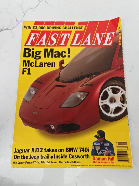 FAST LANE JULY 1993 featuring McLaren F1, Jaguar, BMW, Cosworth, Jeep ...