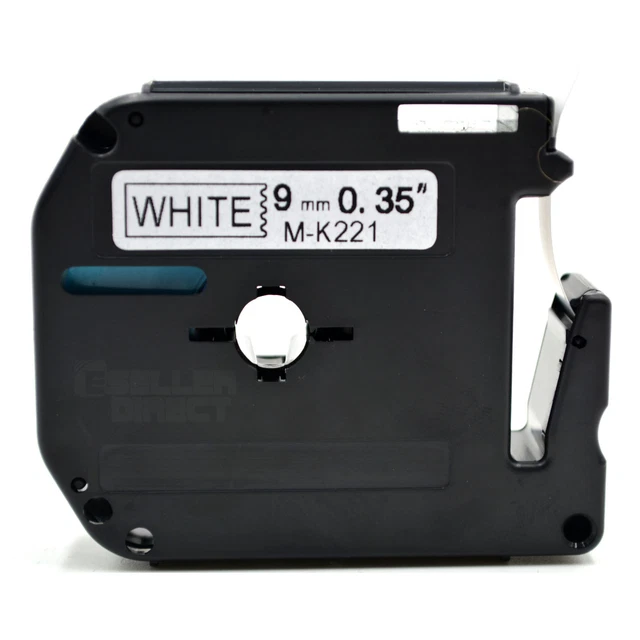 LABEL TAPE FOR Brother MK-221 P-Touch Black on White 9mm x 8m M-K221 £3 ...