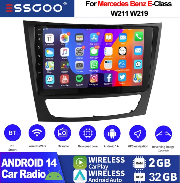 FOR MERCEDES BENZ CLS/E Class W211 W219 Car Stereo Android 14 Carplay ...
