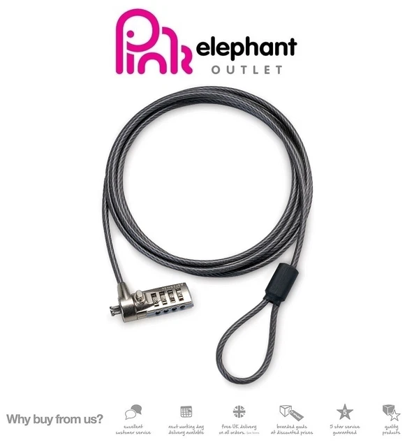 LAPTOP SECURITY LOCK Combination Computer Pc Slot Cable 4 Digit Cut ...