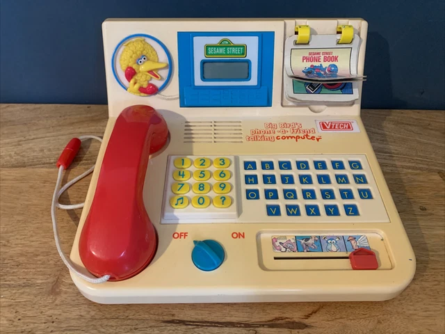 ULTRA RARE VINTAGE VTech Sesame Street Big Birds Phone Talking Computer ...
