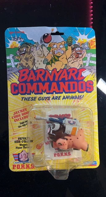 VINTAGE BARNYARD COMMANDOS 1989 Playmates SERIES 1 MIP Private Side O ...