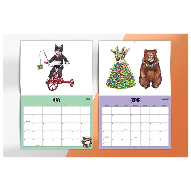 CALENDARIO MENSILE SCAREDY Cats 2024, film horror-parodia gatto 12 mesi ...