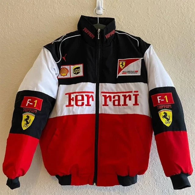 VINTAGE JACKET RACING F1 Red Style Formula 1 Ferrari team Streetwear ...