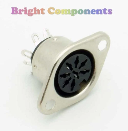 DIN 8-PIN SOCKET - Panel Mount - MIDI Data Audio Cable - 1st CLASS POST ...