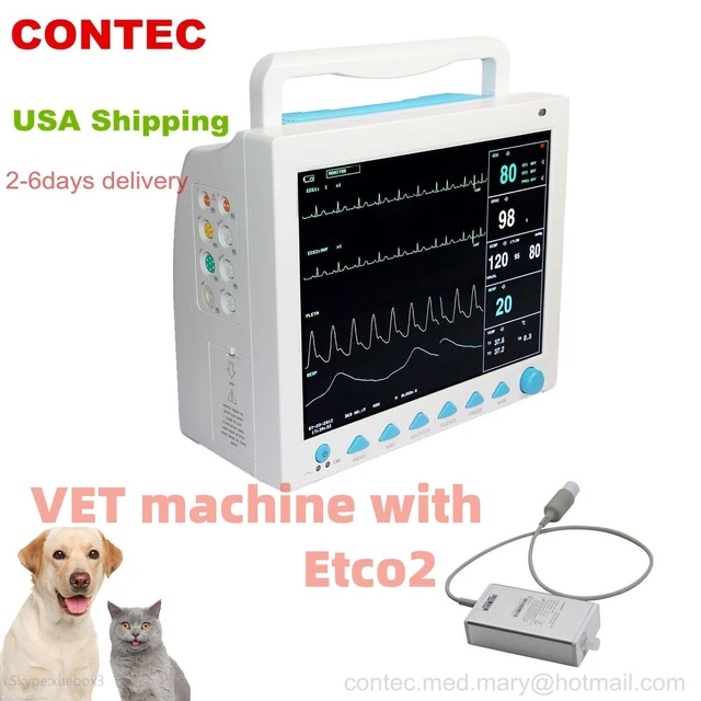 VETERINARY PATIENT MONITOR,ECG NIBP SPO2 PR RESP TEMP Capnography ETCO2 ...