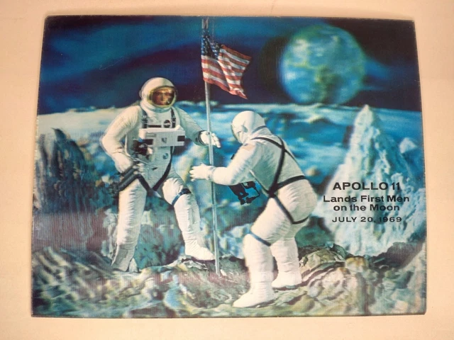 VINTAGE APOLLO 11 Moon Landing Vari-Vue Lenticular Made In USA £29.95 ...