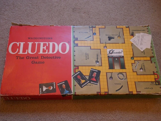 VINTAGE CLUEDO BOARD Game Waddington's The Great Detective Game 1972 ...