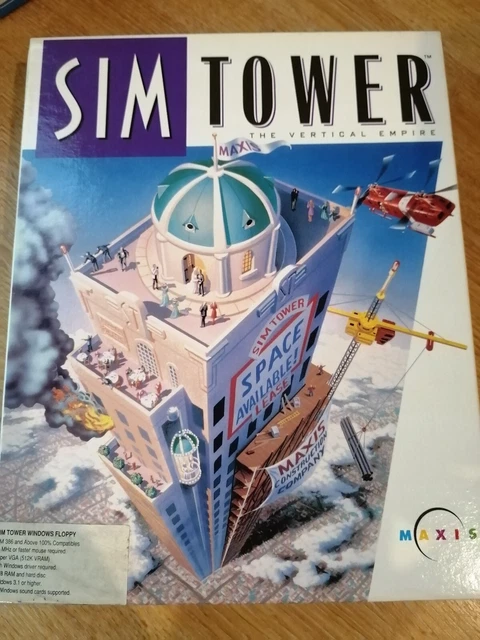 SIM TOWER BIG BOX - PC Windows Floppy game by Maxis Vgc £32.00 ...