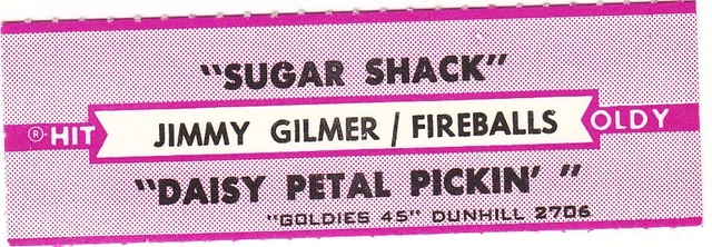 JUKE BOX STRIP Jimmy Gilmer / Fireballs - Sugar Shack / Daisy Petal ...