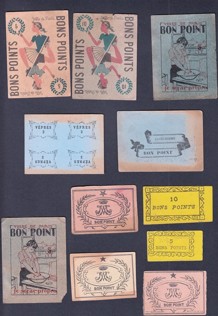 1950'S BON POINT Vintage Cards Paris FRANCE Education Colorful b $5.00 ...