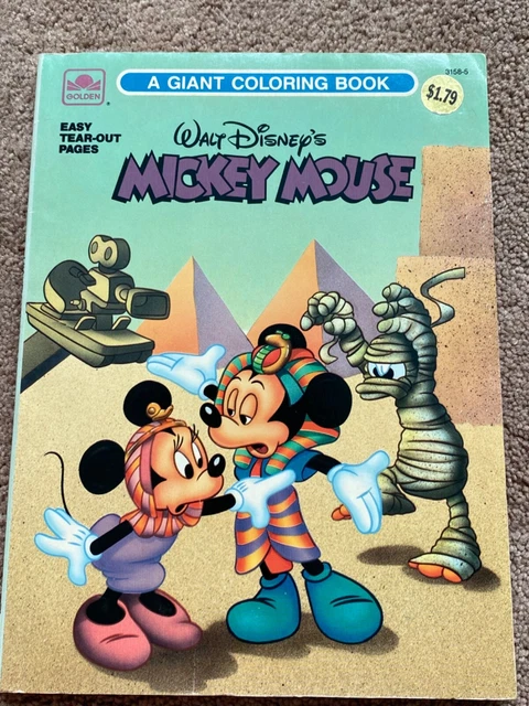 VTG 1989 WALT Disney Minnie Mickey Mouse Giant Coloring Book Golden ...