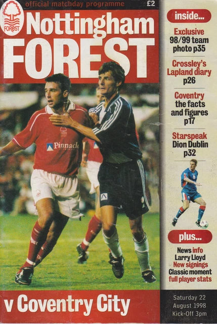 NOTTINGHAM FOREST V Coventry City programme, 1998-99 £0.99 - PicClick UK