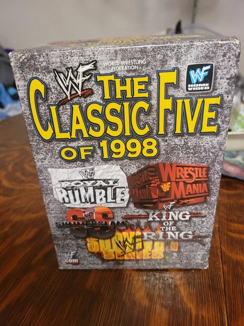 WWF/WWE CLASSIC FIVE of 1998 Box Set VHS 1999 KOTR Wrestlemania ...