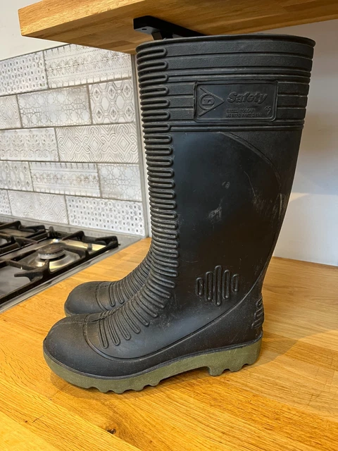 DUNLOP SAFETY Bs 1870 Steel Toe Pull-On Mid-Calf Rubber Wellington Size ...