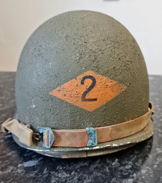 ORIGINAL WW2 AMERICAN 2nd Ranger battalion M1 helmet £500.00 - PicClick UK