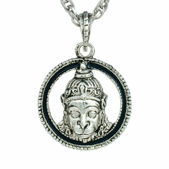 INDIAN TRADITIONAL LORD Hanuman Bajrang Bali pendant locket Silver for ...