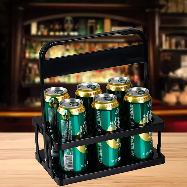 FOLDABLE 6 BOTTLE Carrier Rack Drink Carrier Beverage Beer Carrying ...