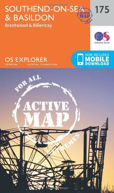 ORDNANCE SURVEY EXPLORER Active 175 Southend-on-Sea & Basildon Map with ...