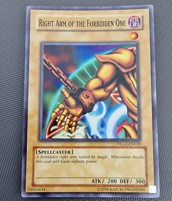 CARTES YU-GI-OH! EXODIA RIGHT ARM OF THE FORBIDDEN ONE DLG1-EN020 NEUVE ...