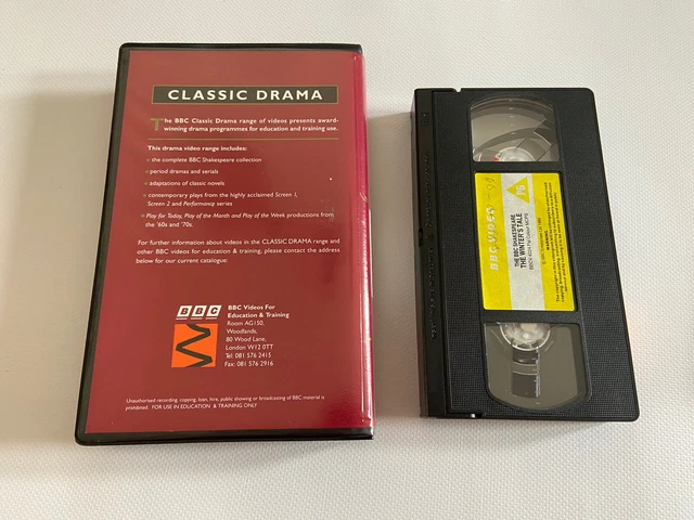 BBC CLASSIC DRAMA Video VHS Shakespeare The Winters Tale 1989 Education ...