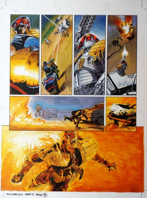 JUDGE DREDD 2000AD original comic artwork. Mechanismo Returns by Peter ...