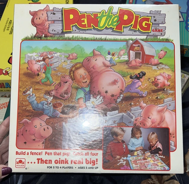 PEN THE PIG Board Game Golden Kids 1990 - New Sealed 2 To 4 Players ...
