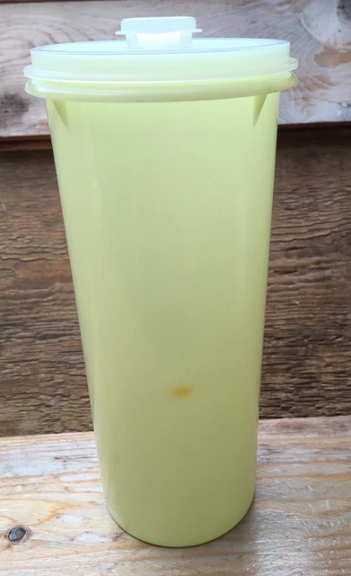 TUPPERWARE TALL VINTAGE Storage Container/Cylinder/Yellow/Retro Kitchen ...