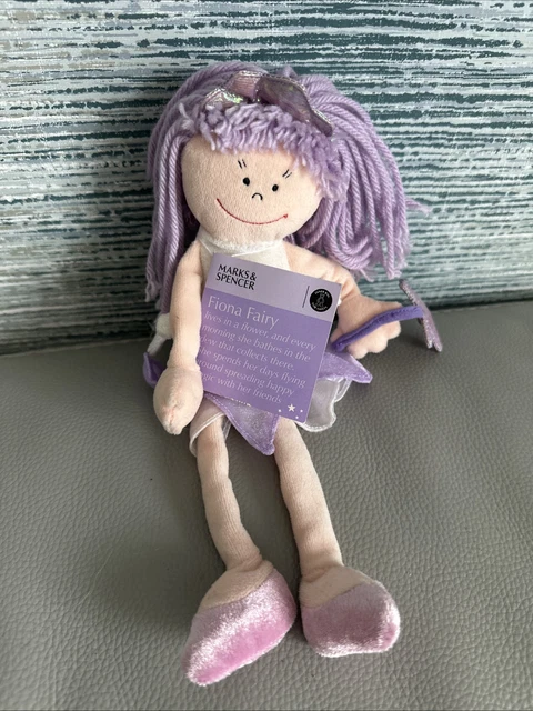 M&S MARKS & and Spencers Cute Fiona Fairy Rag Doll 11” tall purple ...