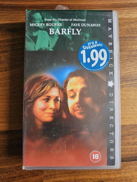 BARFLY (VHS, 1989) Mickey Rourke Faye Dunaway CHARLES BUKOWSKI RARE £1. ...