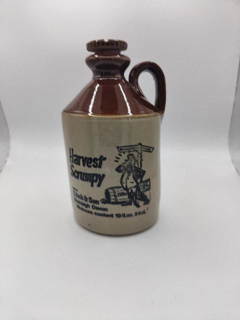VINTAGE HARVEST SCRUMPY Cider Stoneware Flagon With Lid In Great ...