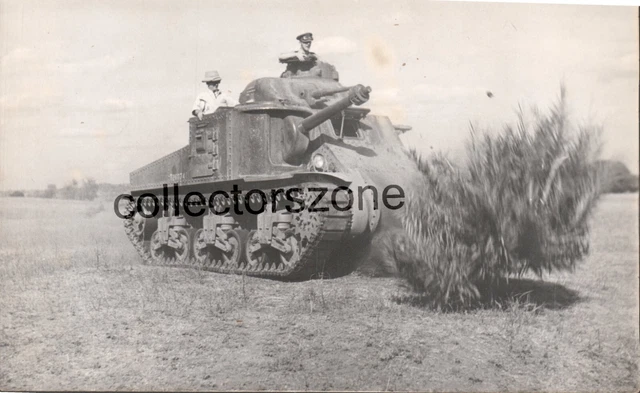 WW2 INDIA BRITISH Soldiers M3 Grant Tank On Move original 5.25 x 3.5 ...