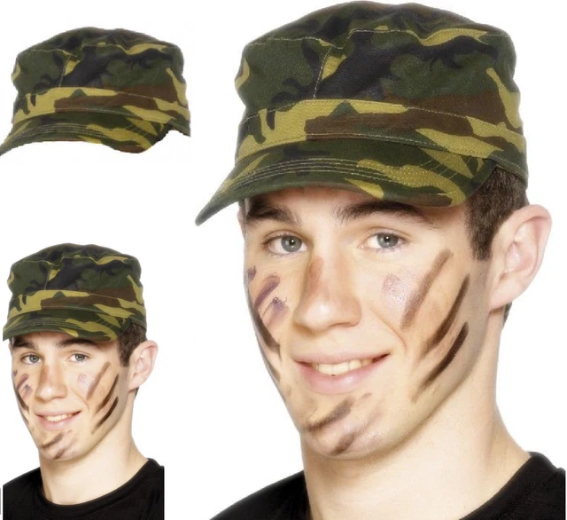 ARMY CAMO CAP Military Camouflage Soldier Hat Fancy Dress Fun Smiffy's ...