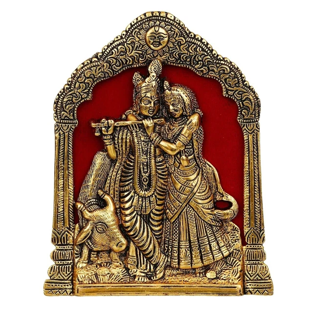 LORD RADHA KRISHNA Metal Idol/Statue For Home/Temple ( Size: 8 Inches ...