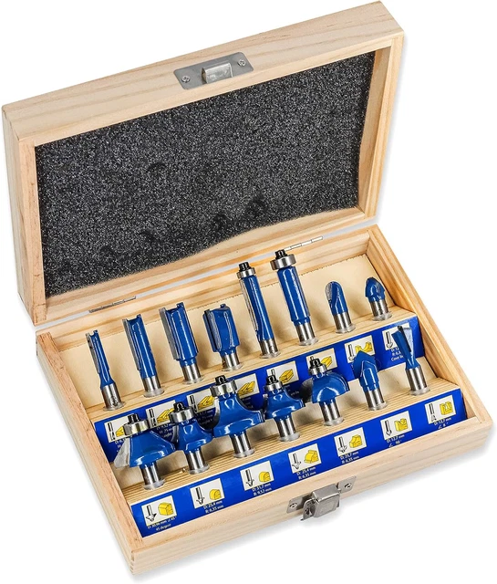 FRAISES À DEFONCER Bois 8mm. Coffret de 15 Fraises à Rainurer Bois en carbure de EUR 58,48 ...