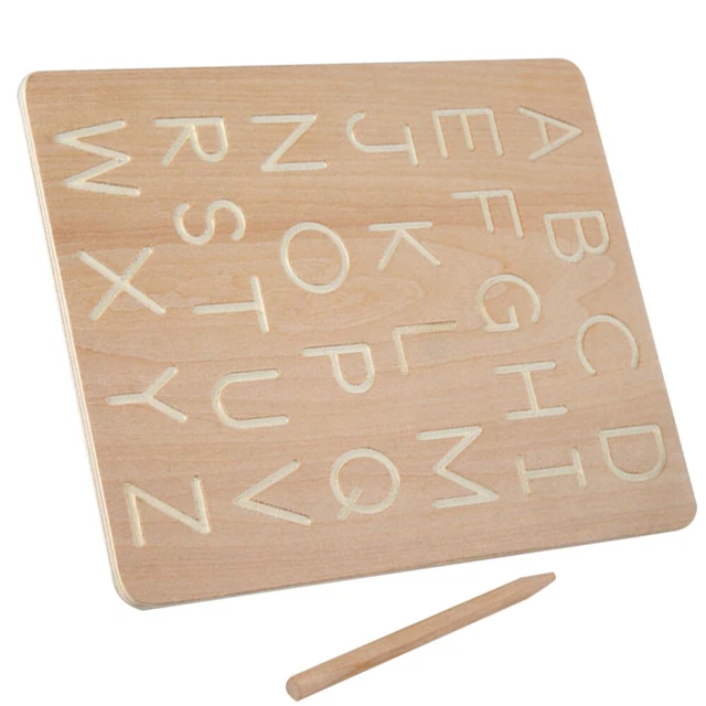 PLANCHE ALPHABET BOIS Lettre Modèle De Pratique Enfant EUR 13,25 ...