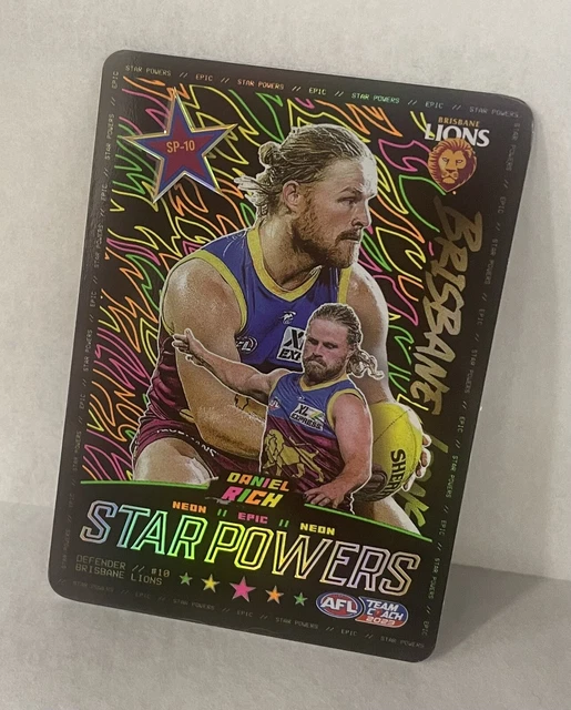 2023 AFL TEAMCOACH STARPOWER NEON DANIEL RICH Brisbane SP-10 $49.00 ...