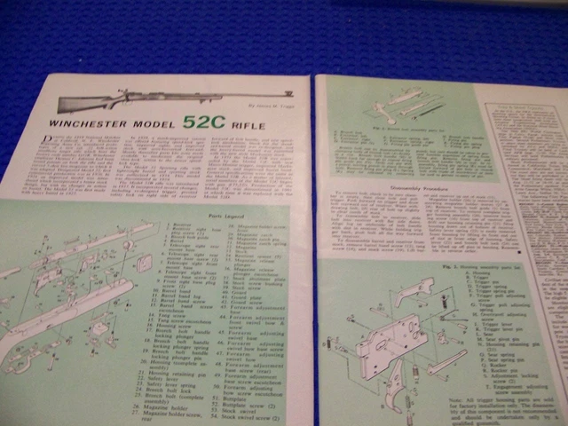 WINCHESTER MODEL 52C (.22) Rifle..history/Exploded View..rare! (260Pp ...