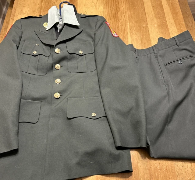 VTG US ARMY ROTC Cadet Military Uniform Jacket Shirt Tie Belt Pants ...