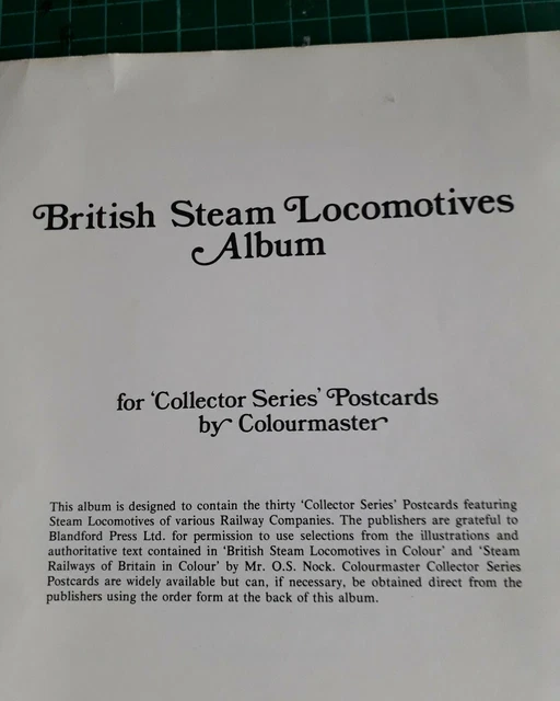 COLOURMASTER COLLECTOR SERIES British Steam Locomotives Album & 30 ...