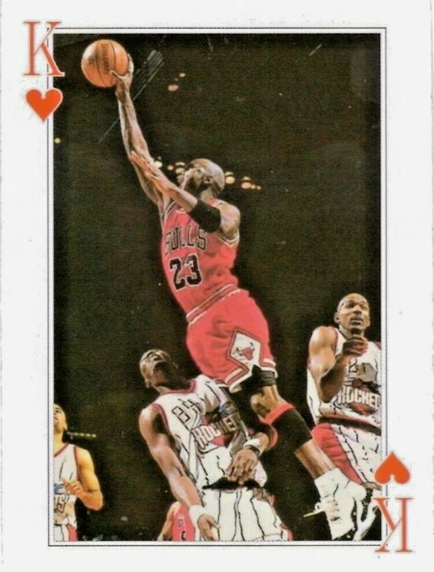 1990S MICHAEL JORDAN King Of Hearts Michael Mj Slamming It Nba Poker ...