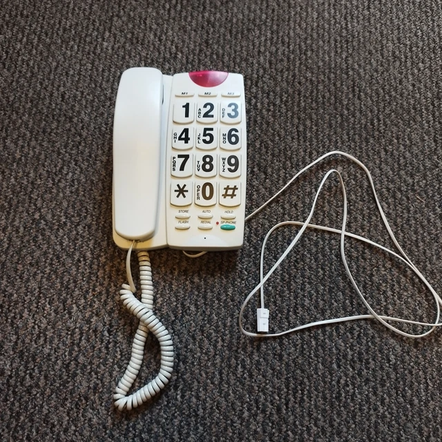 VINTAGE RETRO 80S 90s home push button corded telephone. Hyundai ...