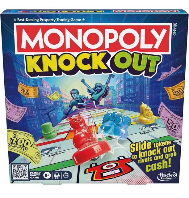 HASBRO GAMING MONOPOLY Knockout, Board Game for 2-8 Players, Family ...