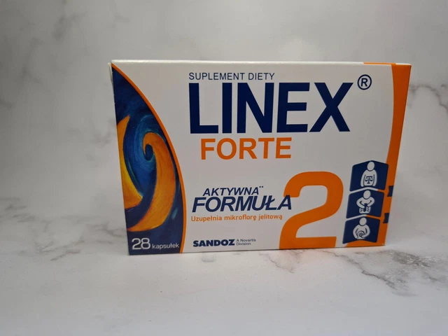 LINEX FORTE 2X28 Capsules Probiotic Synbiotic Acidophilus Immunity Gut ...