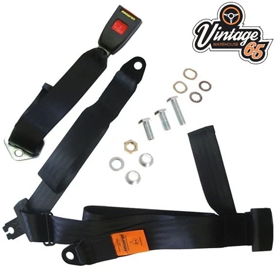 VOLKSWAGEN GOLF JETTA Mk1 Mk2 Gti Rear Static 3 Point Seat Belt Lap Kit ...