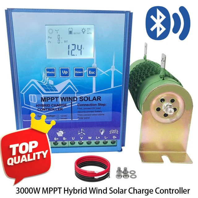 3000W MPPT HYBRID Solar Wind Charge Controller 12V 24V 48V PV Turbine ...